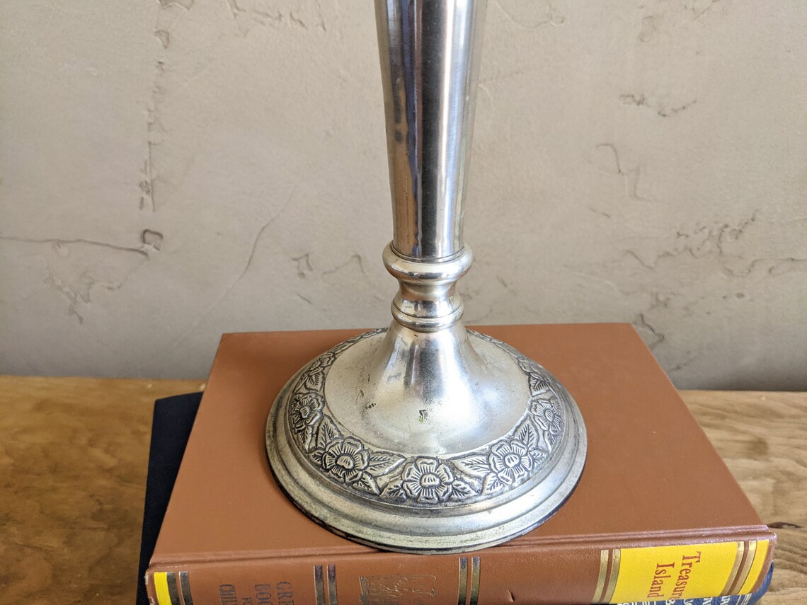 12 Inch Tall Silver Colored Candle Holder Silver Plated 1 Lb - Etsy
