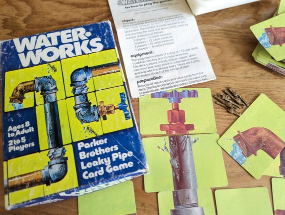 Parker Brothers Waterworks Leaky Pipe Card Game 1976 | Etsy
