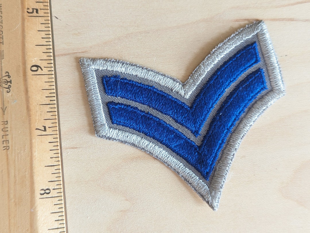 Silver and Blue Chevron Patch, Sew on Patch, Military Patch - Etsy