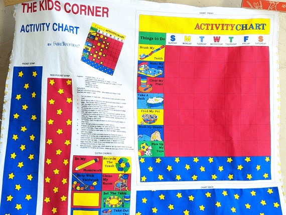 The Kids Corner Activity Chart by Fabric Traditions Chore - Etsy