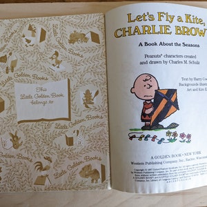 Let's Fly a Kite Charlie Brown Little Golden Book 1987 - Etsy