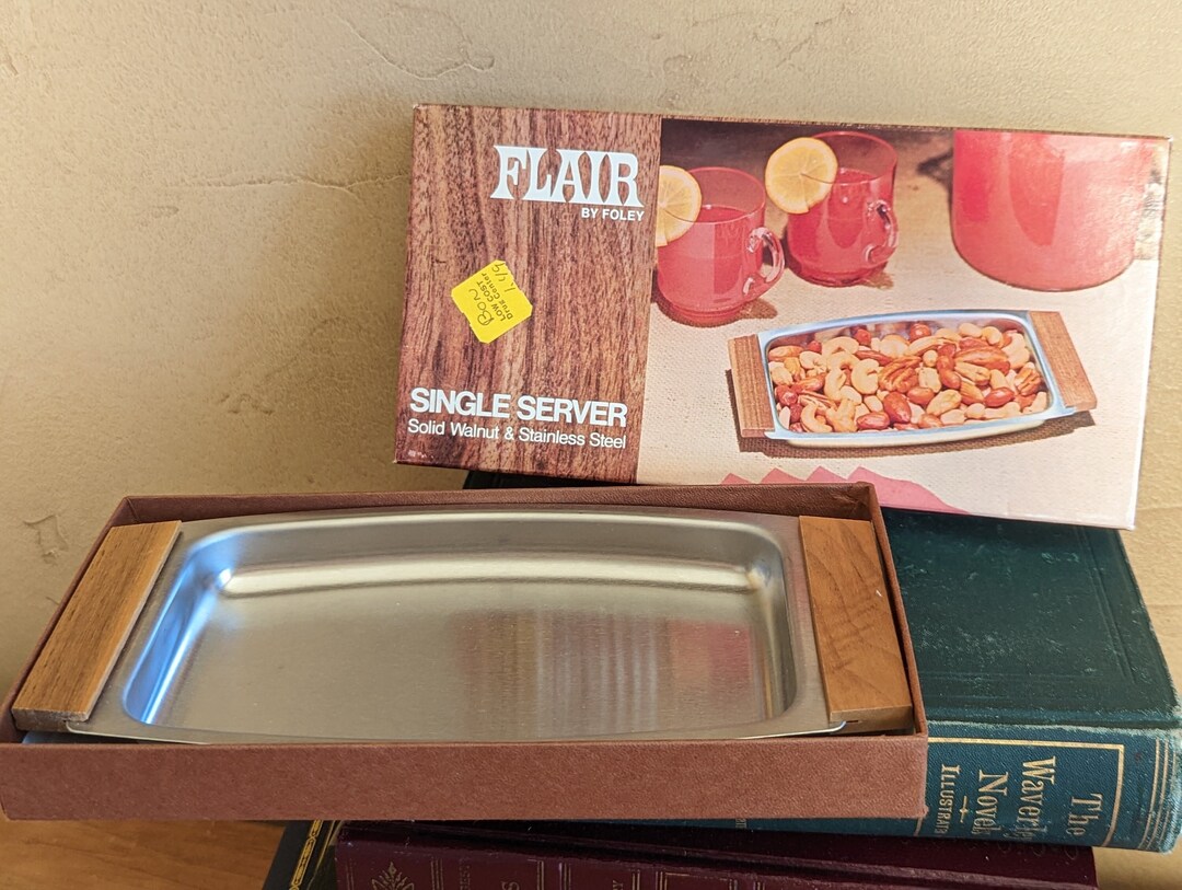 Flair Single Server, Solid Walnut and Stainless Steel, by Foley, 8x4 ...