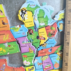 State Puzzle Piece Refrigerator Magnet, United States of America, State ...