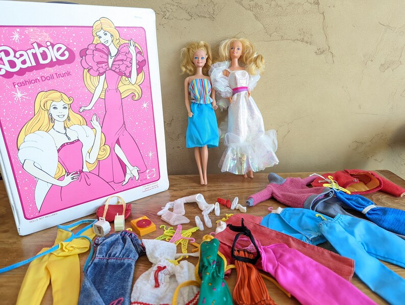 80s Barbie Collection Barbie Case Two Barbies and 10 - Etsy