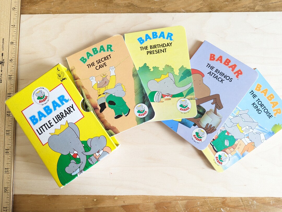 Babar Little Library Set of 4 Board Books, 1992, the Tortoise King, the ...