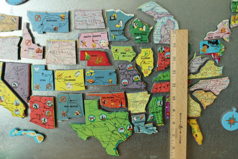State Puzzle Piece Refrigerator Magnet, United States of America, State ...