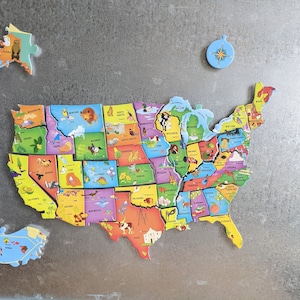 State Puzzle Piece Refrigerator Magnet, United States of America, State ...