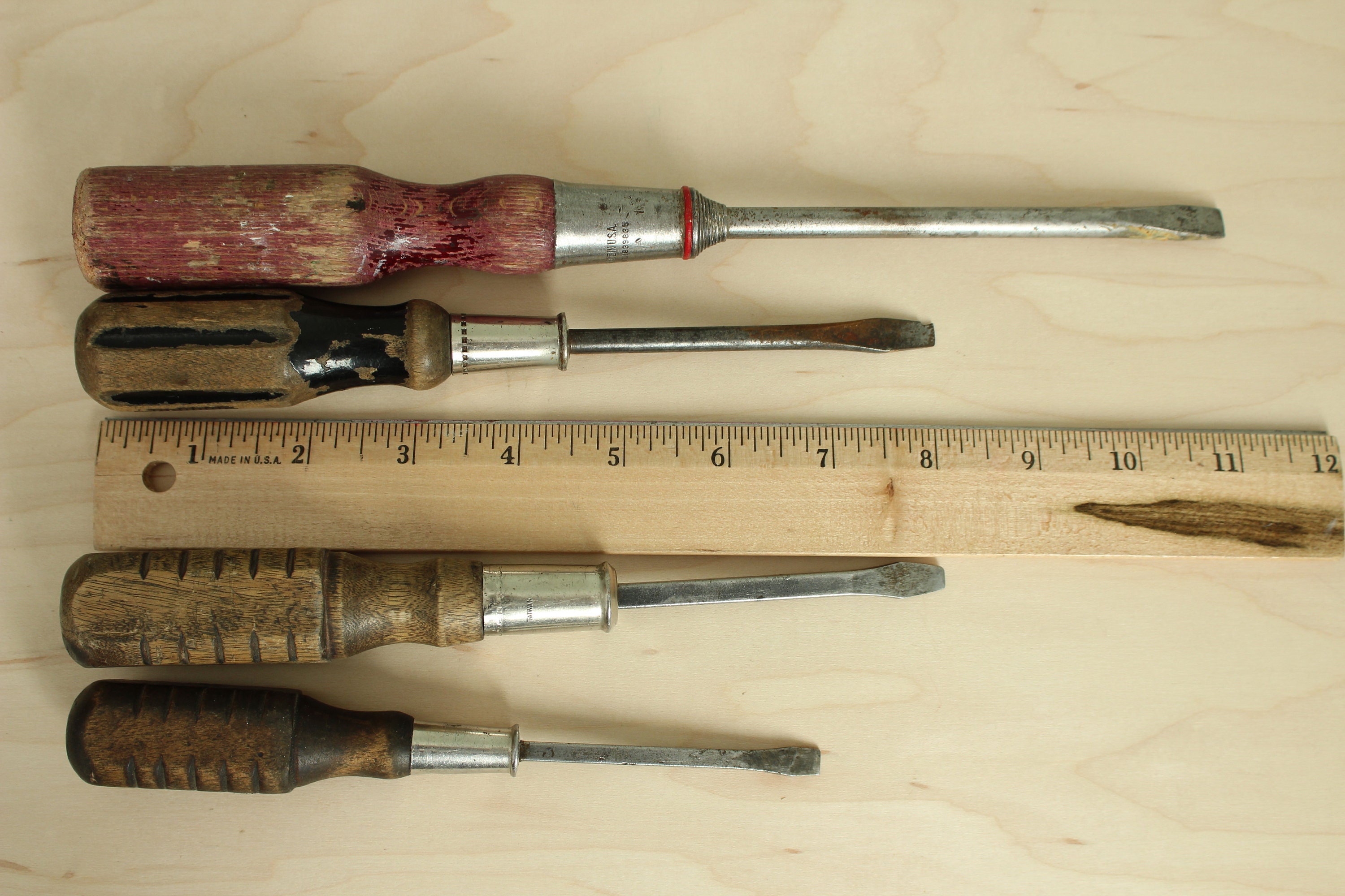 Wood Handled Flat Head Screwdriver Choose One Vintage | Etsy