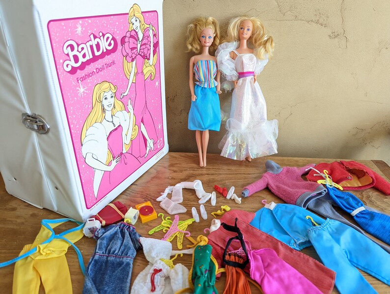 80s Barbie Collection Barbie Case Two Barbies and 10 - Etsy