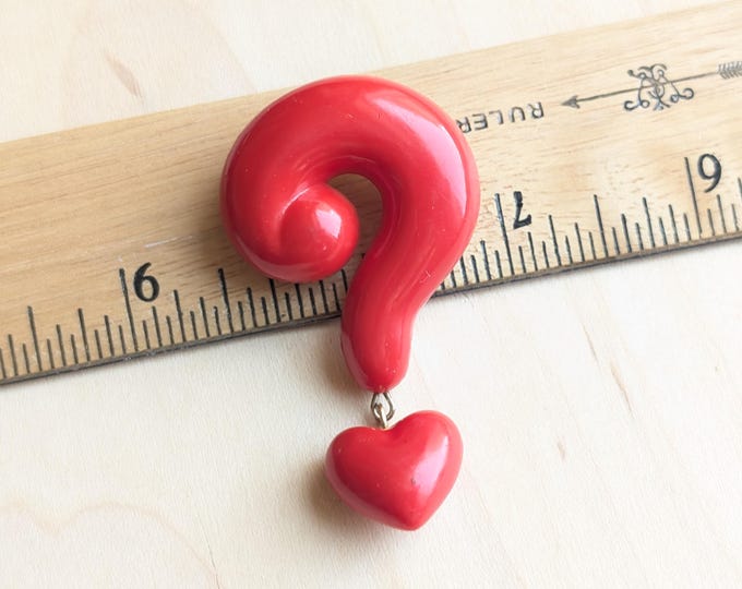Red Question Mark Pin, 1982, Plastic Hallmark Vintage Pin - Etsy