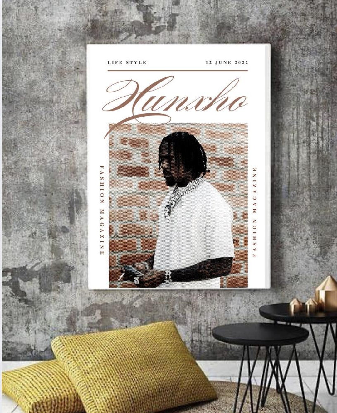 Hunxho Rapper Poster/ Rap Wall Art, Album Cover Print, Custom Rap ...