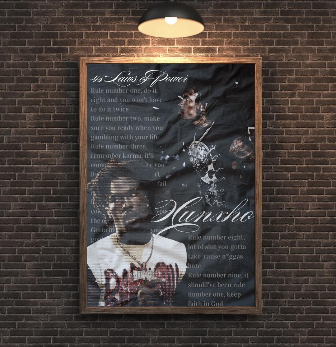 Hunxho Rapper Poster/ Rap Wall Art, Album Cover Print, Custom Rap ...