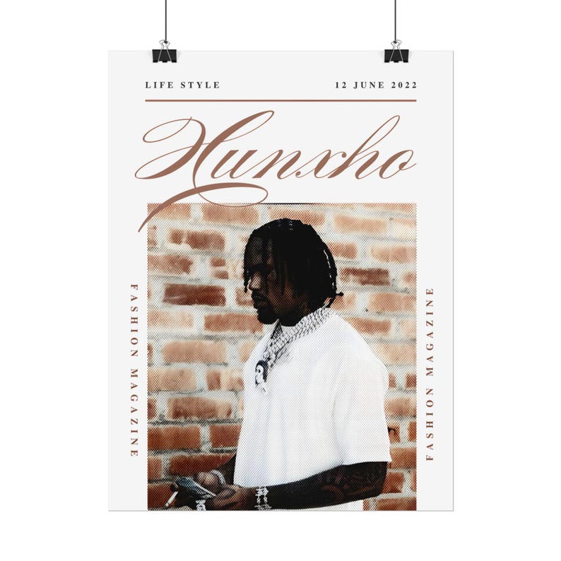 Hunxho Rapper Poster/ Rap Wall Art, Album Cover Print, Custom Rap ...