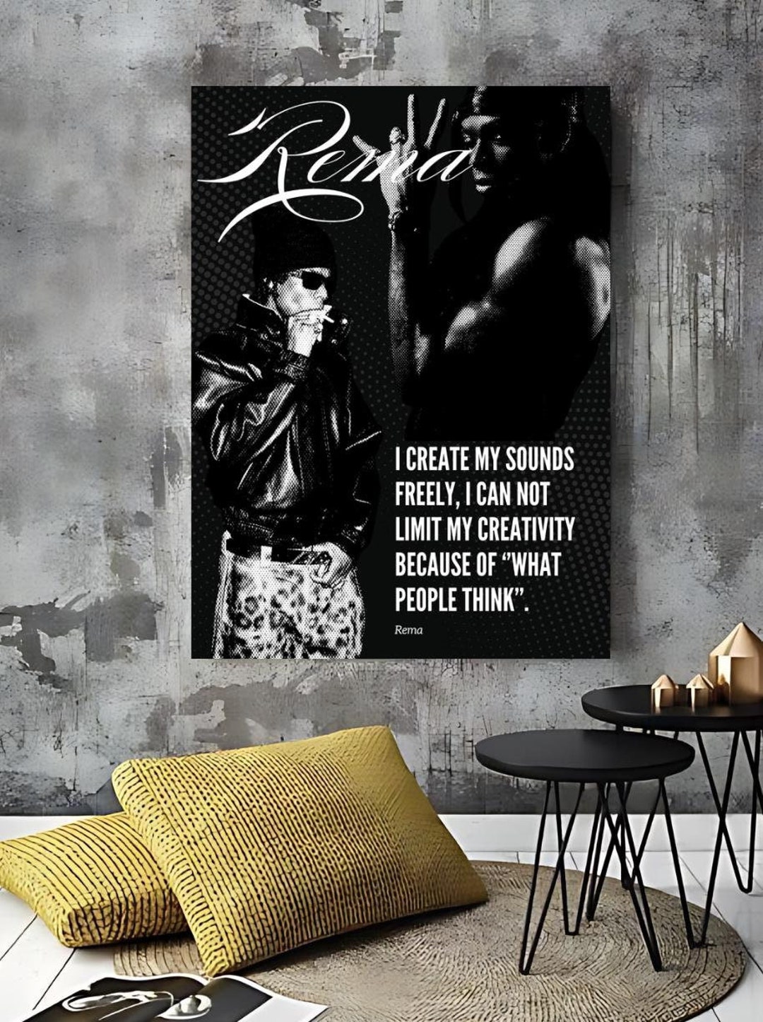 Rema Poster / Afrobeats Wall Art, Album Cover Print, Custom Rap Poster ...