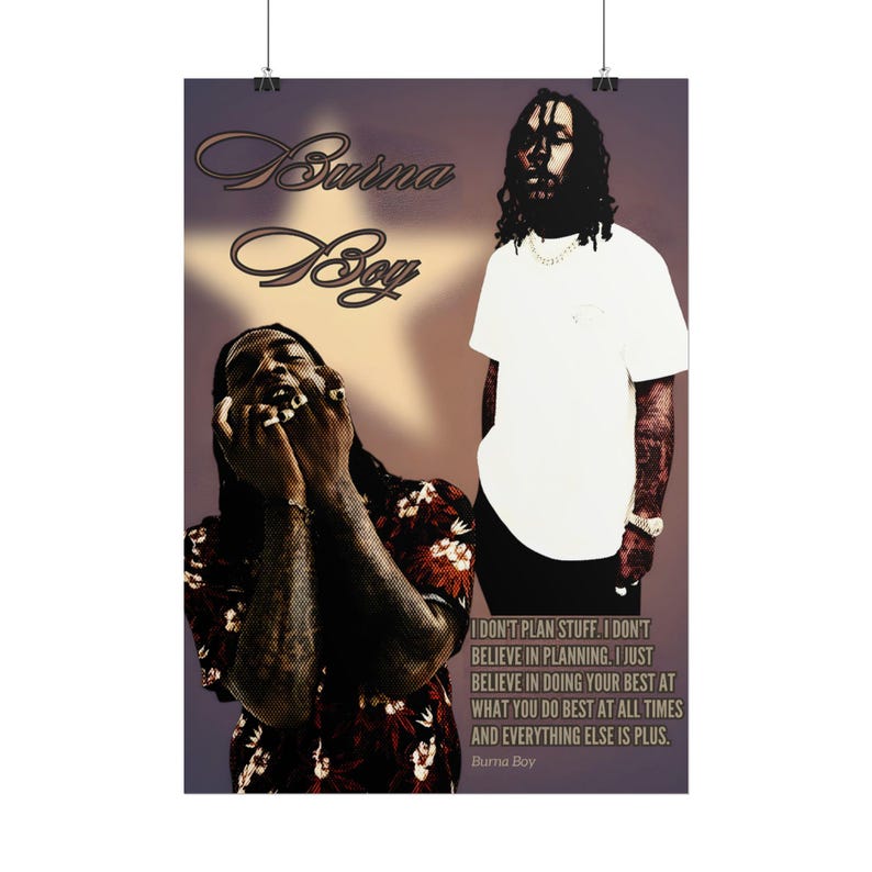 Burna Boy Poster/ Afrobeats Wall Art, Album Cover Print, Custom Rap ...