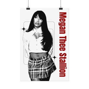 Megan Thee Stallion Poster, Music Fan Gift, Pop Culture Art, Rolled ...
