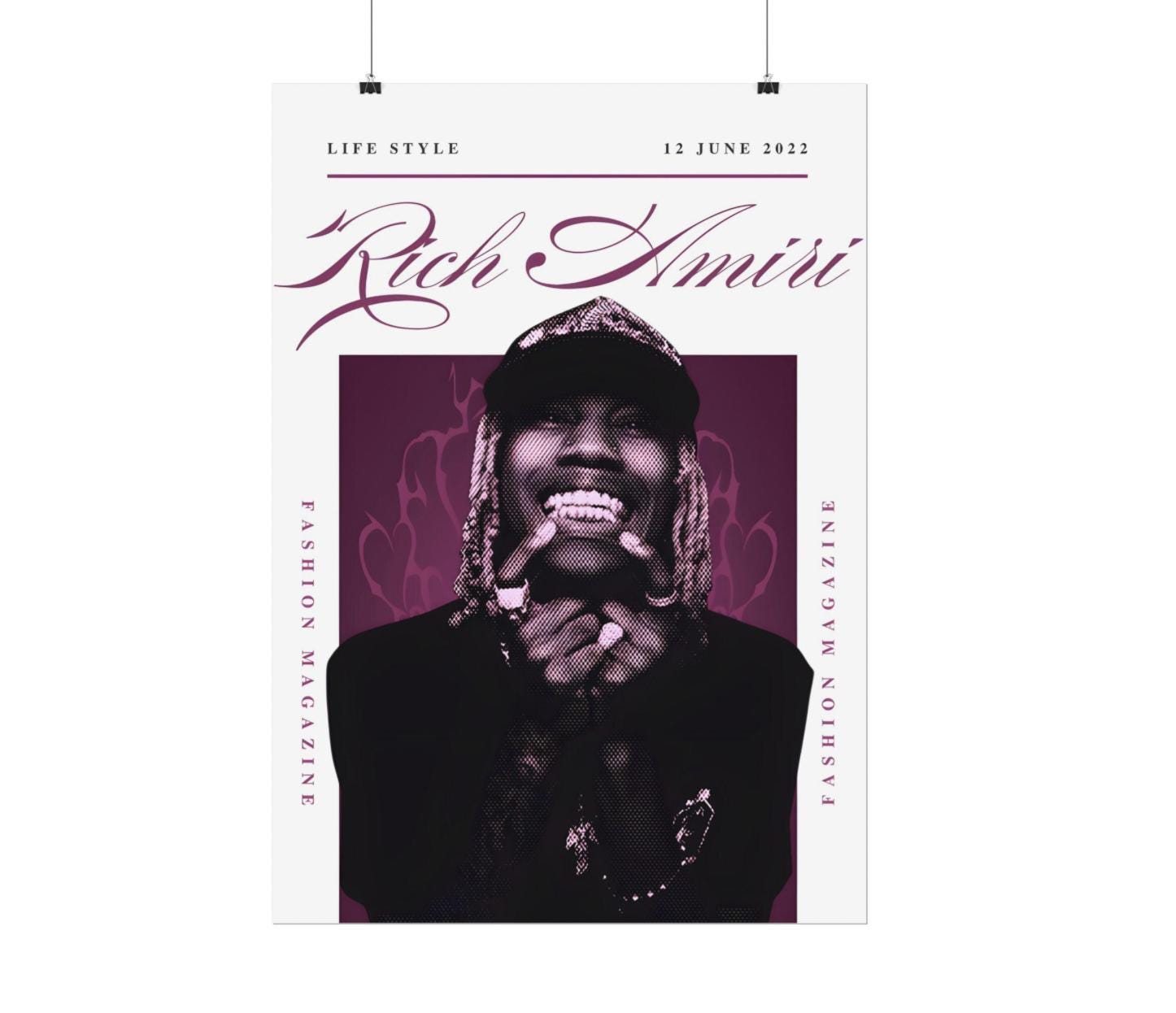 Rich Amiri Poster Digital File, Rap Wall Art, Album Cover Print, Custom ...