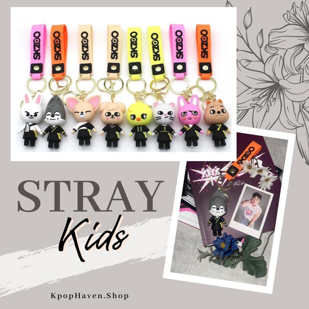 Stray Kids SKZOO Keychains, SKZ, Bangchan, Felix, Hyunjin, Changbin ...