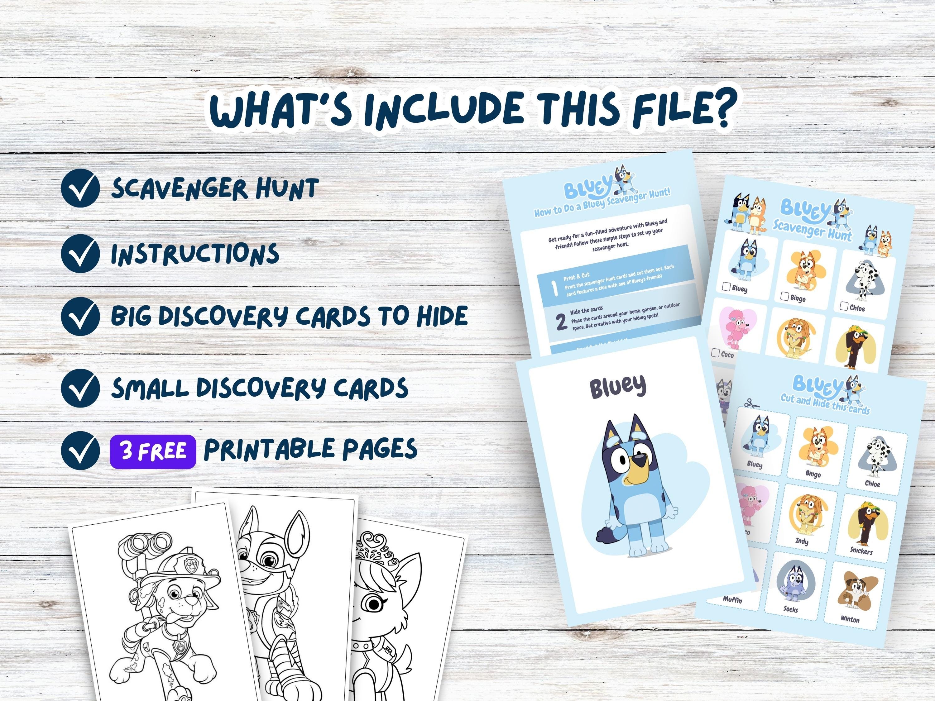 Bluey Birthday Party Scavenger Hunt for Kids, Bluey Digital Download ...