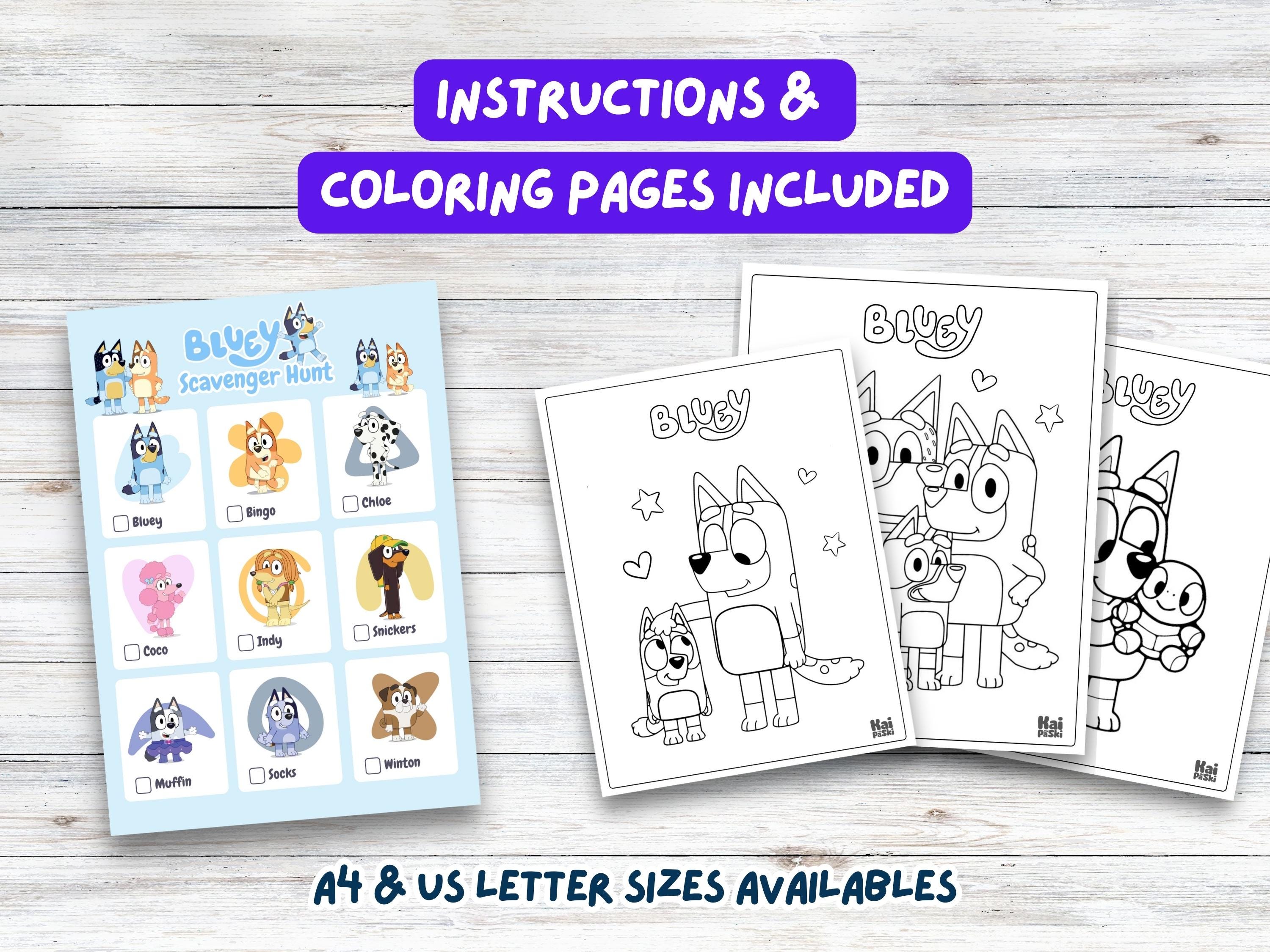 Bluey Birthday Party Scavenger Hunt for Kids, Bluey Digital Download ...