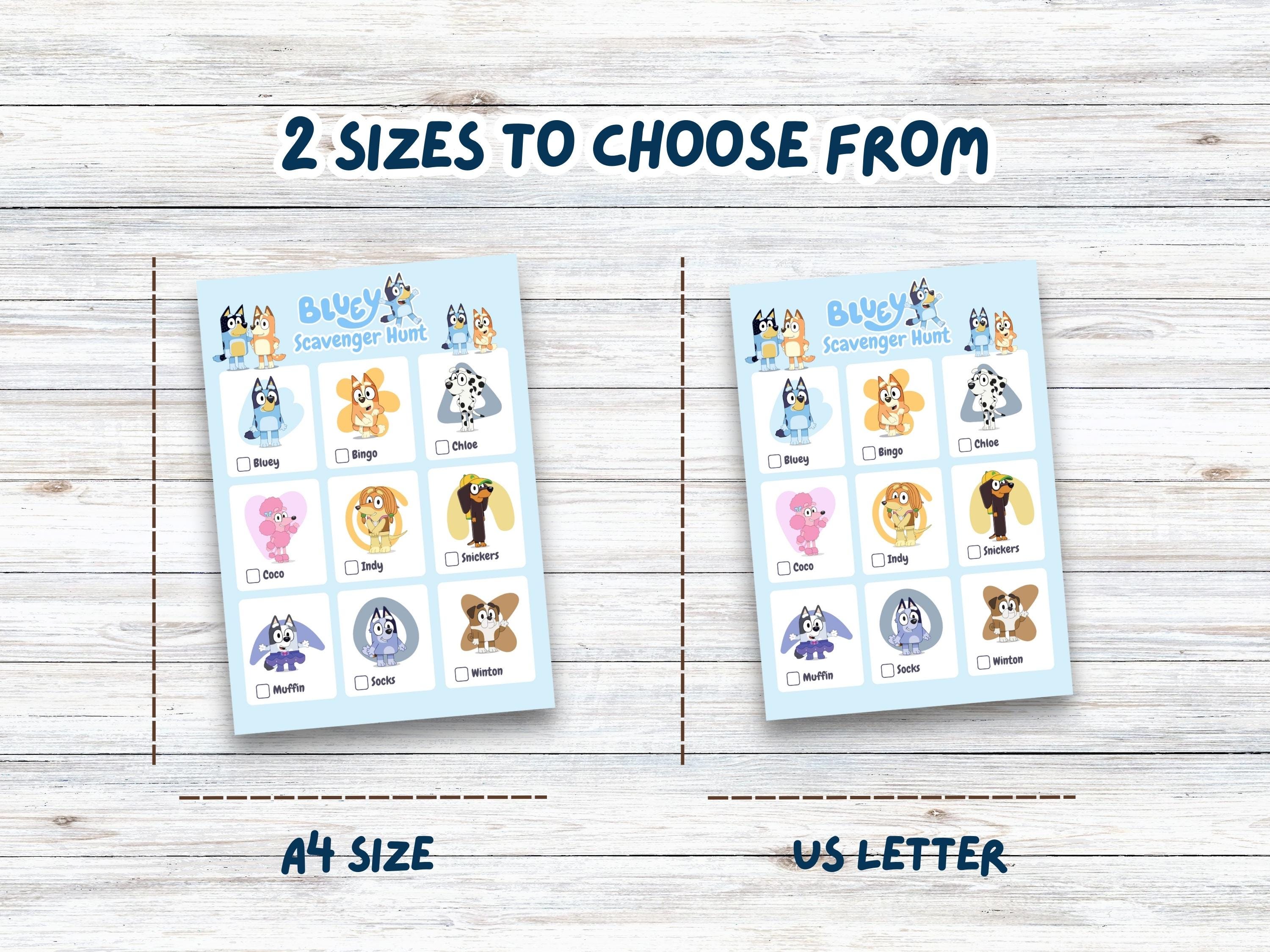 Bluey Birthday Party Scavenger Hunt for Kids, Bluey Digital Download ...