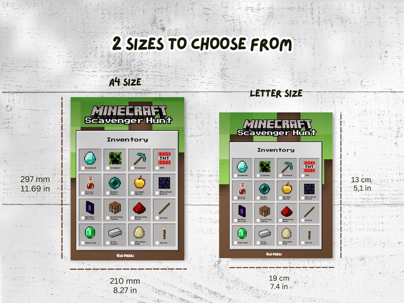 Minecraft Scavenger Hunt for Kids, Minecraft Treasure Hunt, Indoor ...