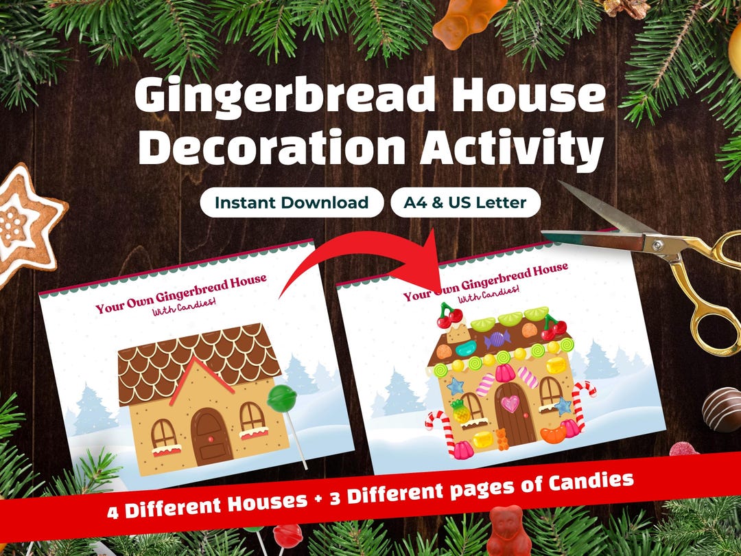 Christmas Activity, Gingerbread House Activity, Christmas Craft ...