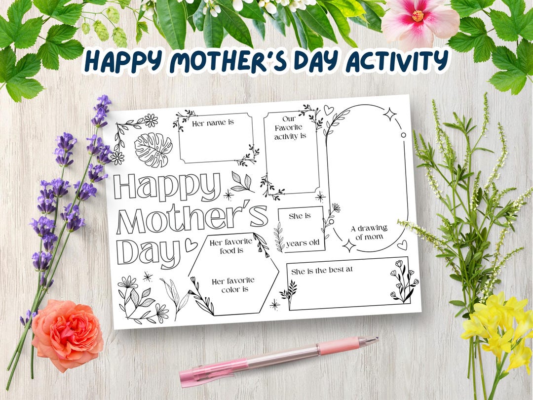 Printable Gift for Mothers Day Worksheet, All About My Mom Craft ...