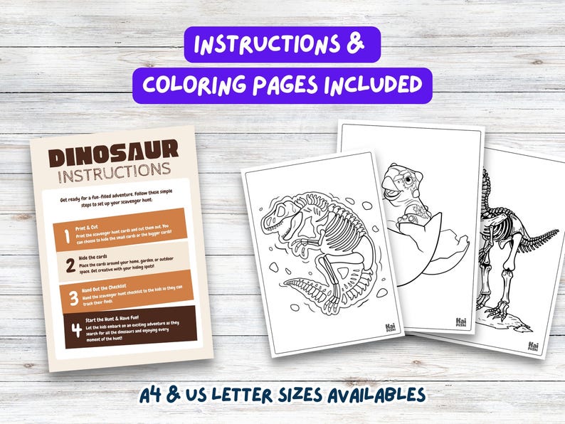 Dinosaur Game for Birthday Printable Scavenger Hunt, Party Game ...