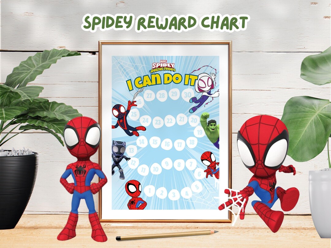Spidey Reward Chart, Sticker Chart, Kids Potty Training, Spidey Chart ...