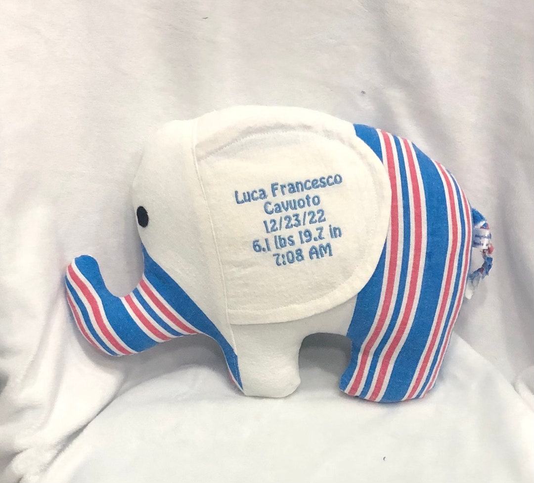 Birth Stat Elephant Keepsake: Newborn Gift, Memory Stuffed Animal - Etsy