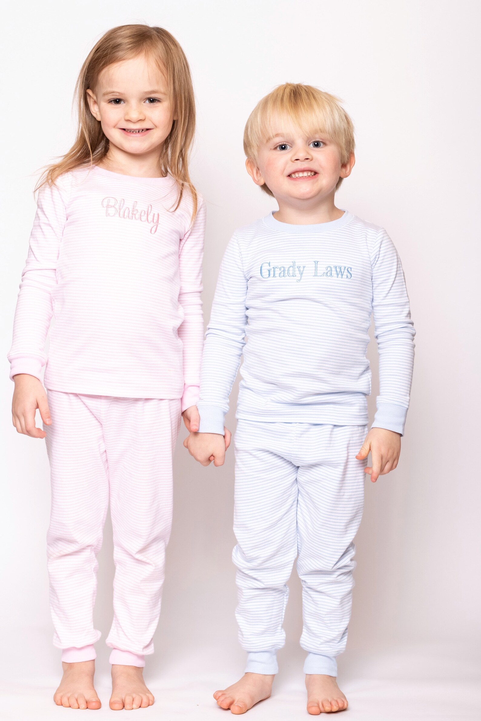 Pink Striped Pima Cotton Pajamas matching Sister Pajamas - Etsy