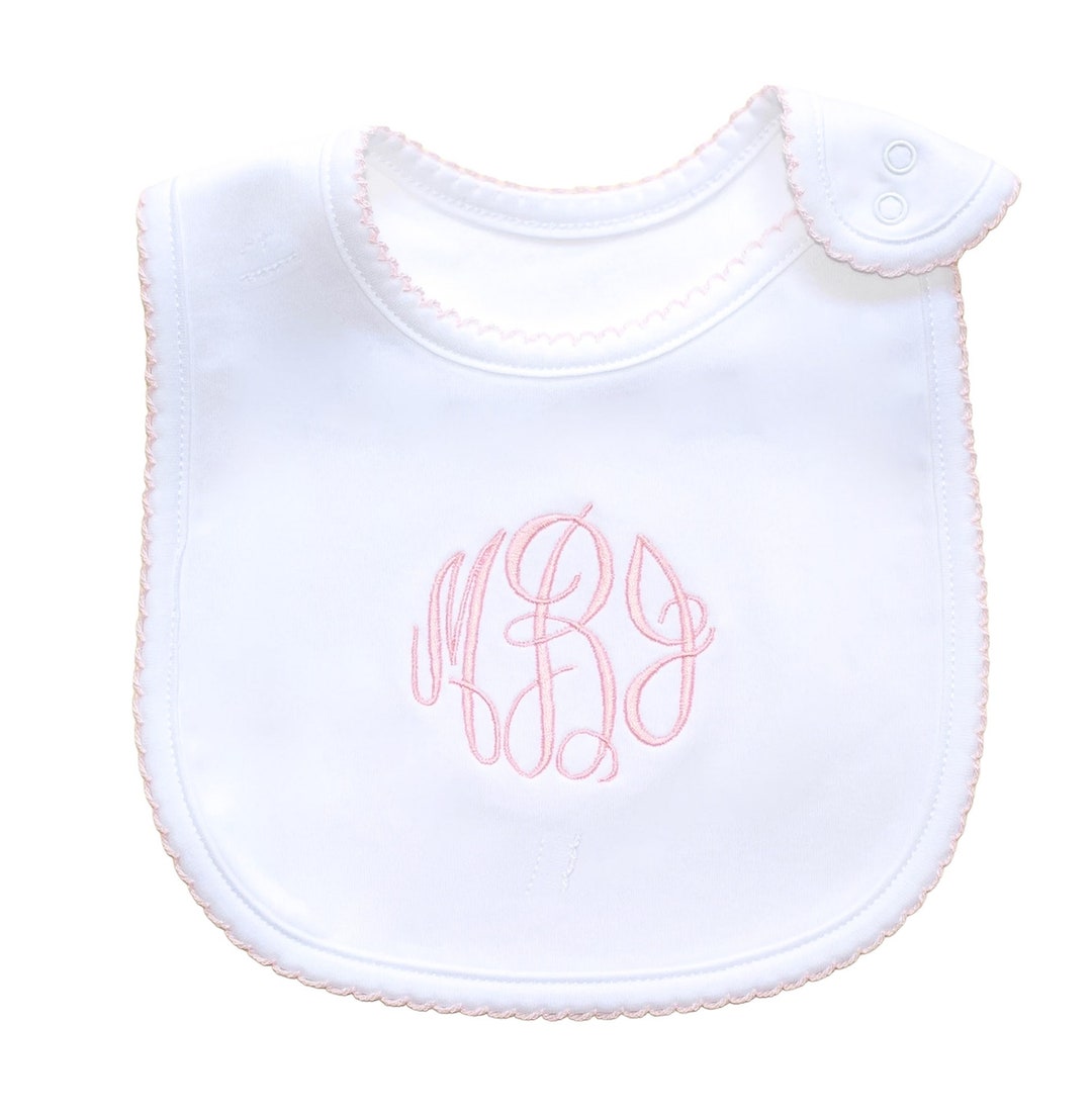 Fancy Pima Cotton Bibs-6 Color Options-monogrammed Bibs- New Baby-baby ...