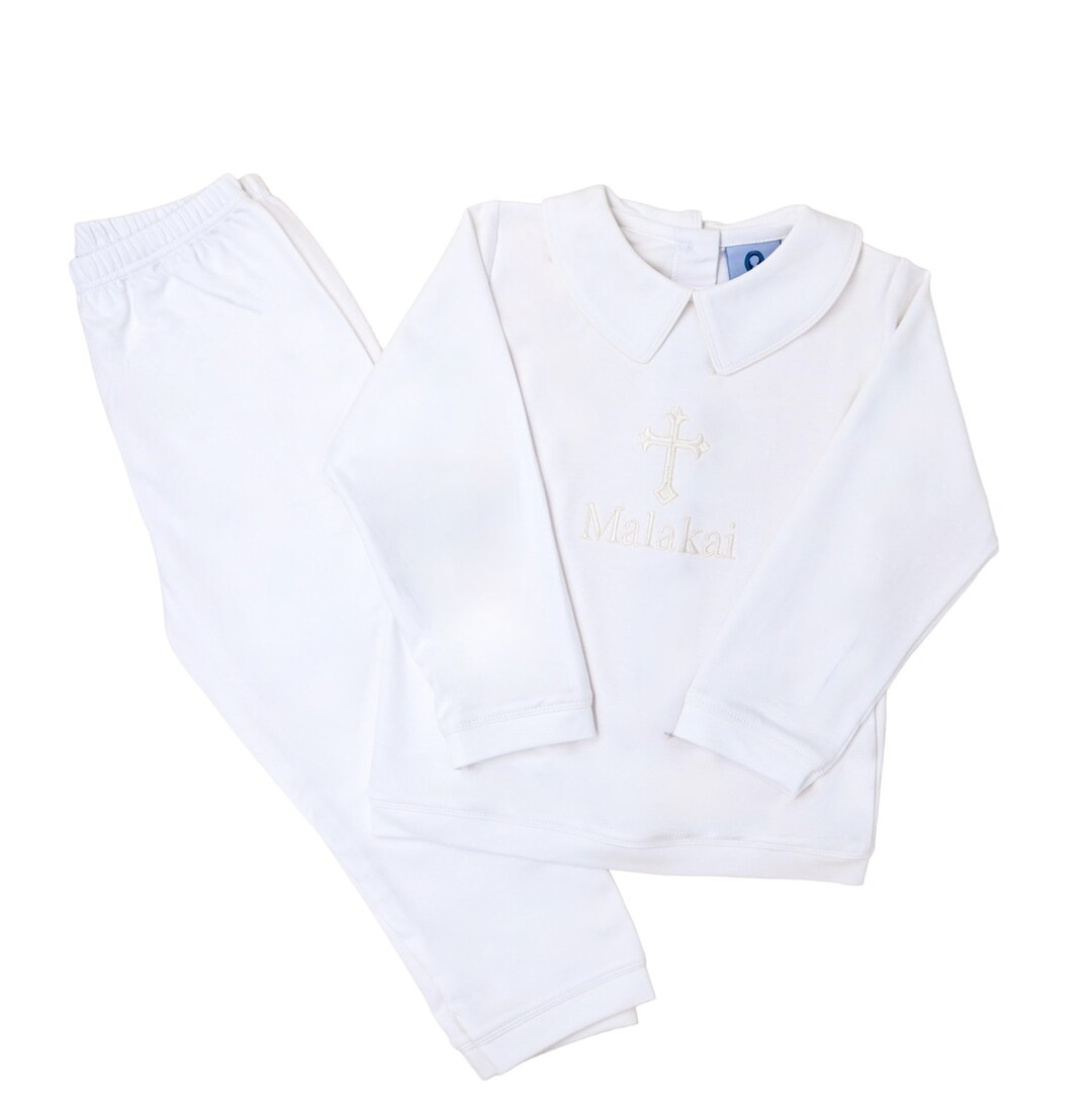 Pima Cotton Henry 2 Piece Set-white W White Trim-ring Bearer-wedding ...