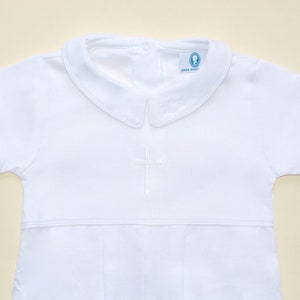 Kiran White W White Trim Baptism Outfit-pima Cotton - Etsy