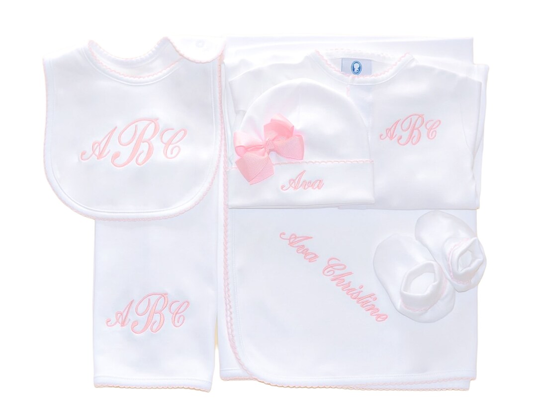 Welcome Home Baby Girl-newborn Monogramed Layette Gift Set-coming Home ...