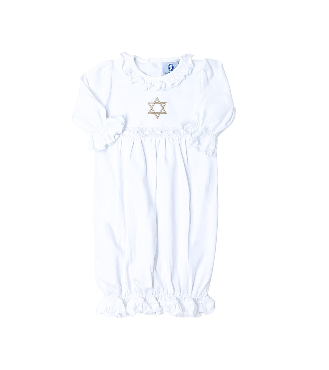 Pima Cotton Star of David Gown-baby Girl Gown-jewish Gown-reception ...