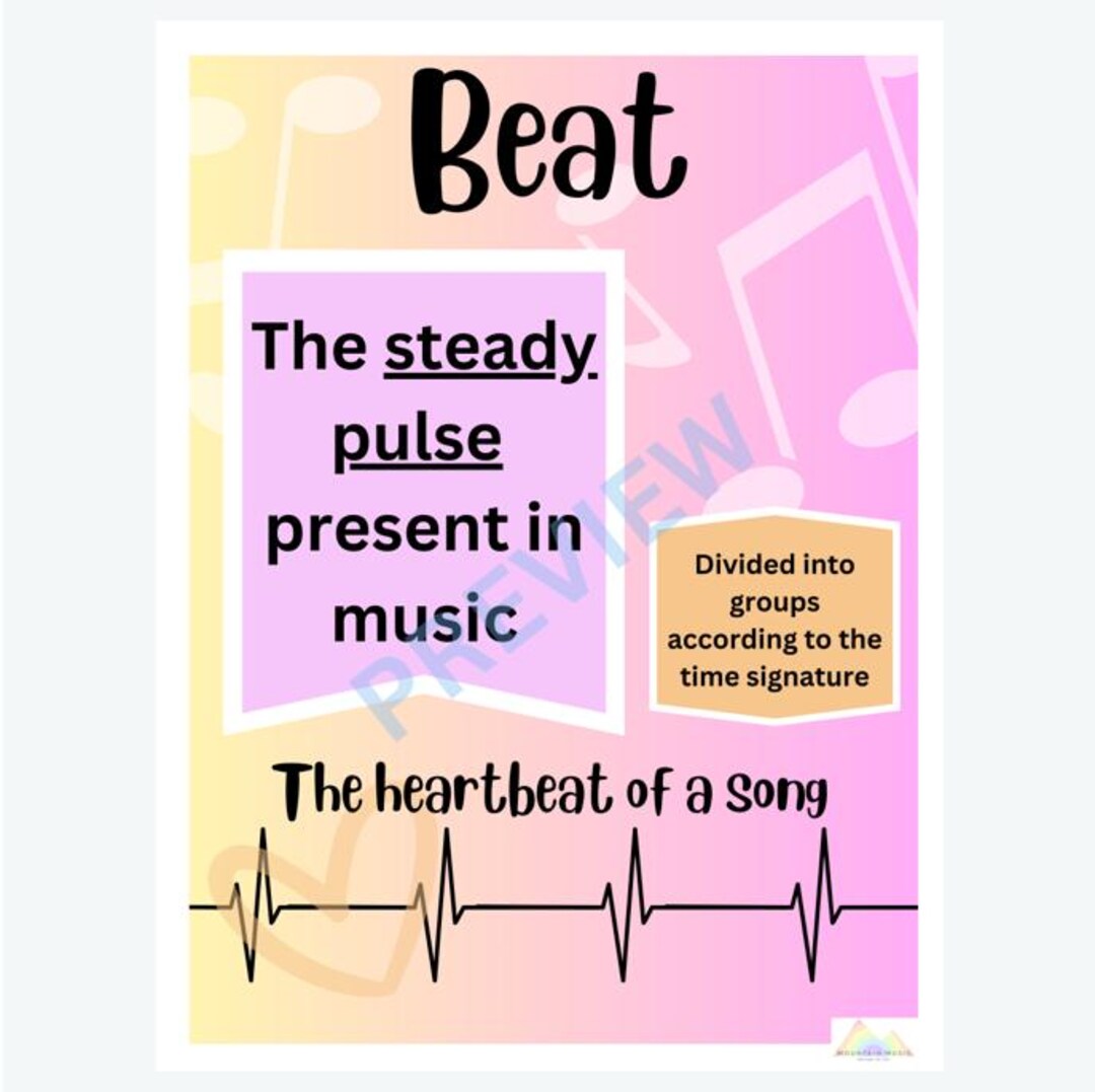 Music Classroom Poster Elements of Music BEAT color or Grayscale ...