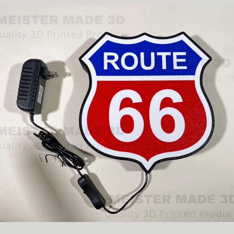 Route 66 Illuminated LED Light up Sign - Etsy