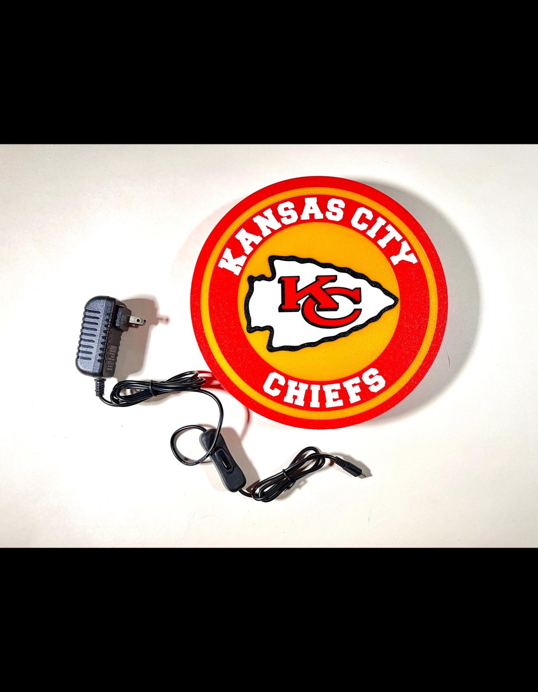 KC, Chief, Light up Sign, Football, Kansas City, LED Sign, Gift for ...