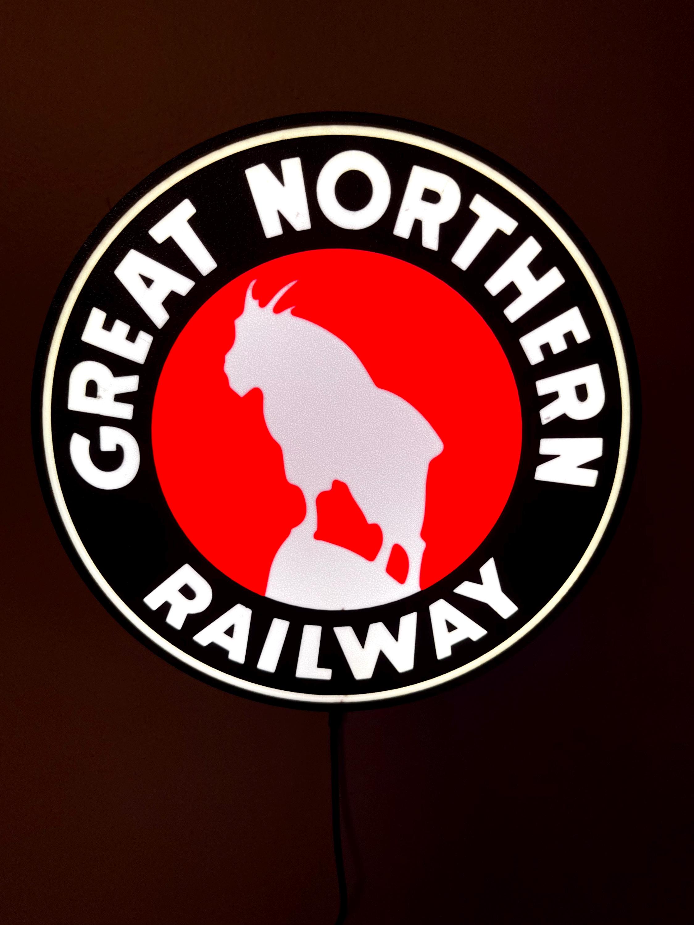 Great Northern Light up Sign, Railroad Decor, Railroad Gifts, Train ...