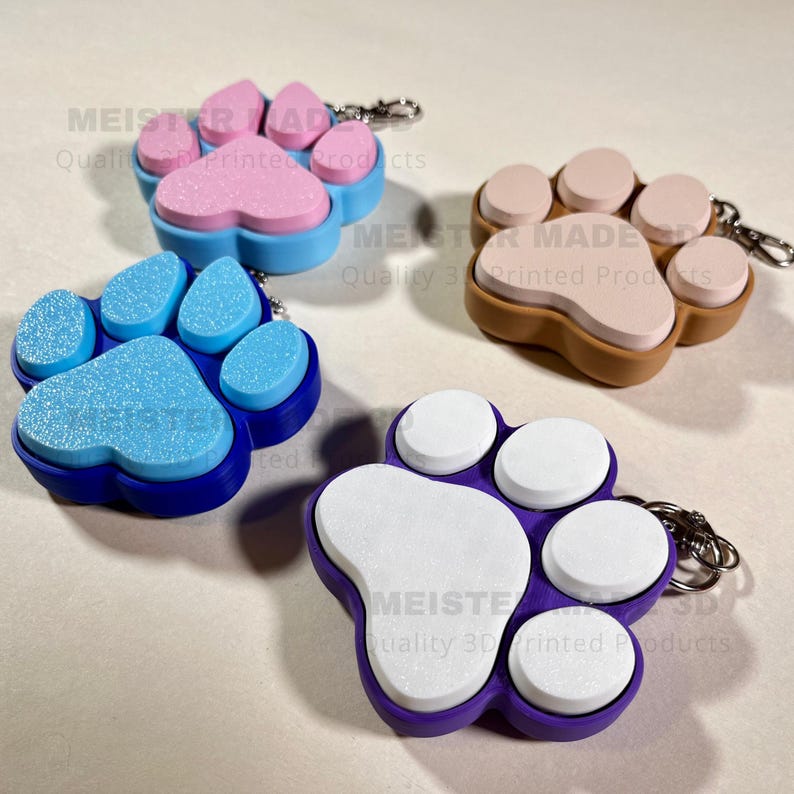 Dog & Cat Paw Fidget Clicker Keychain, Pet Lover Gifts, Desktop Toy ...