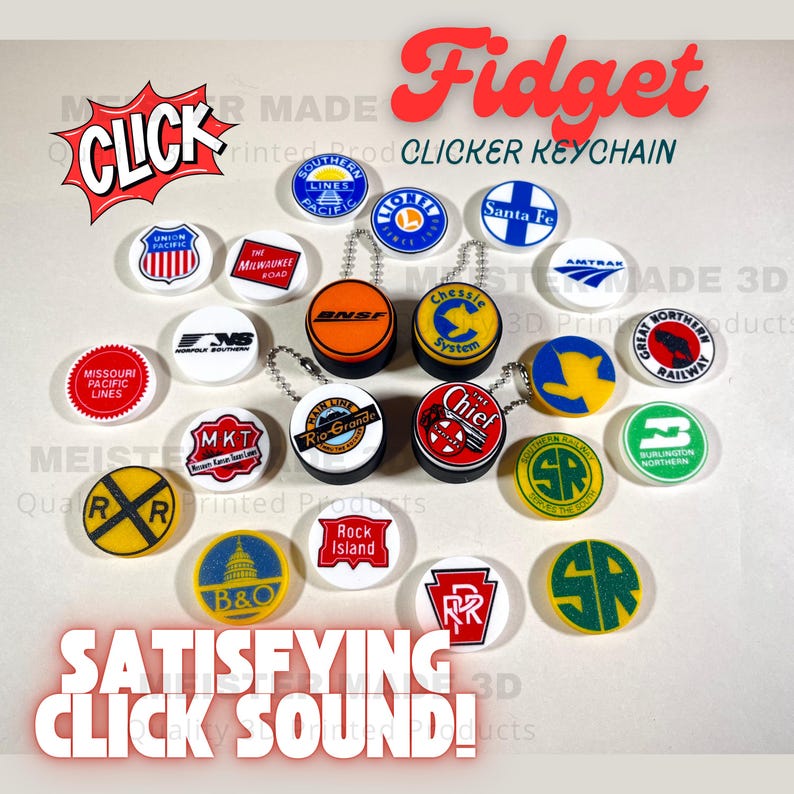 Railroad Fidget Clicker Keychains, Train Gifts, Railroad Collector ...