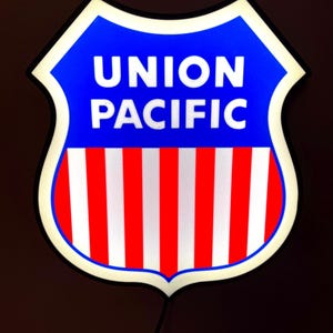 Union Pacific Light up Sign, Train Gifts, Railroad Collector, Railroad ...