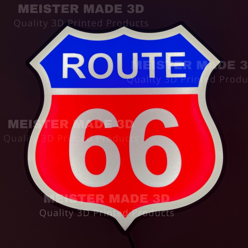 Route 66 Illuminated LED Light up Sign - Etsy