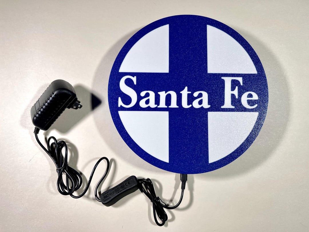 Santa Fe Light up Sign, Illuminated Railroad Sign, Train Gift, LED ...