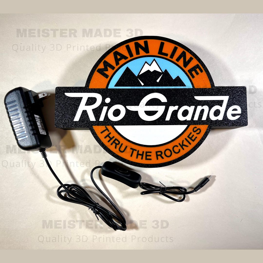 Rio Grande Light up Sign, Railroad Sign, Train Gift, LED Signs ...