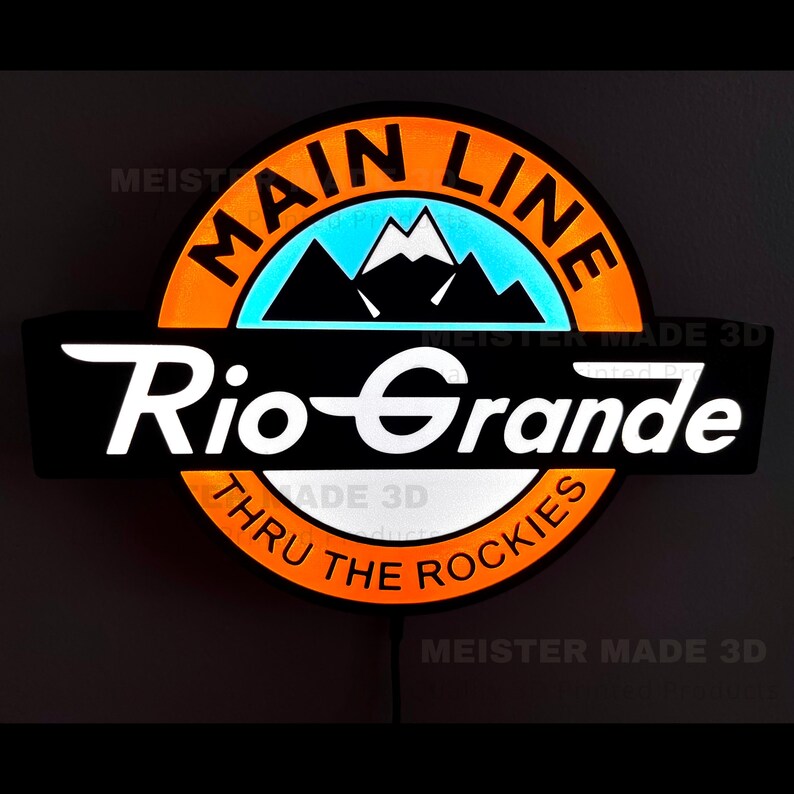 Rio Grande Light up Sign, Railroad Sign, Train Gift, LED Signs ...