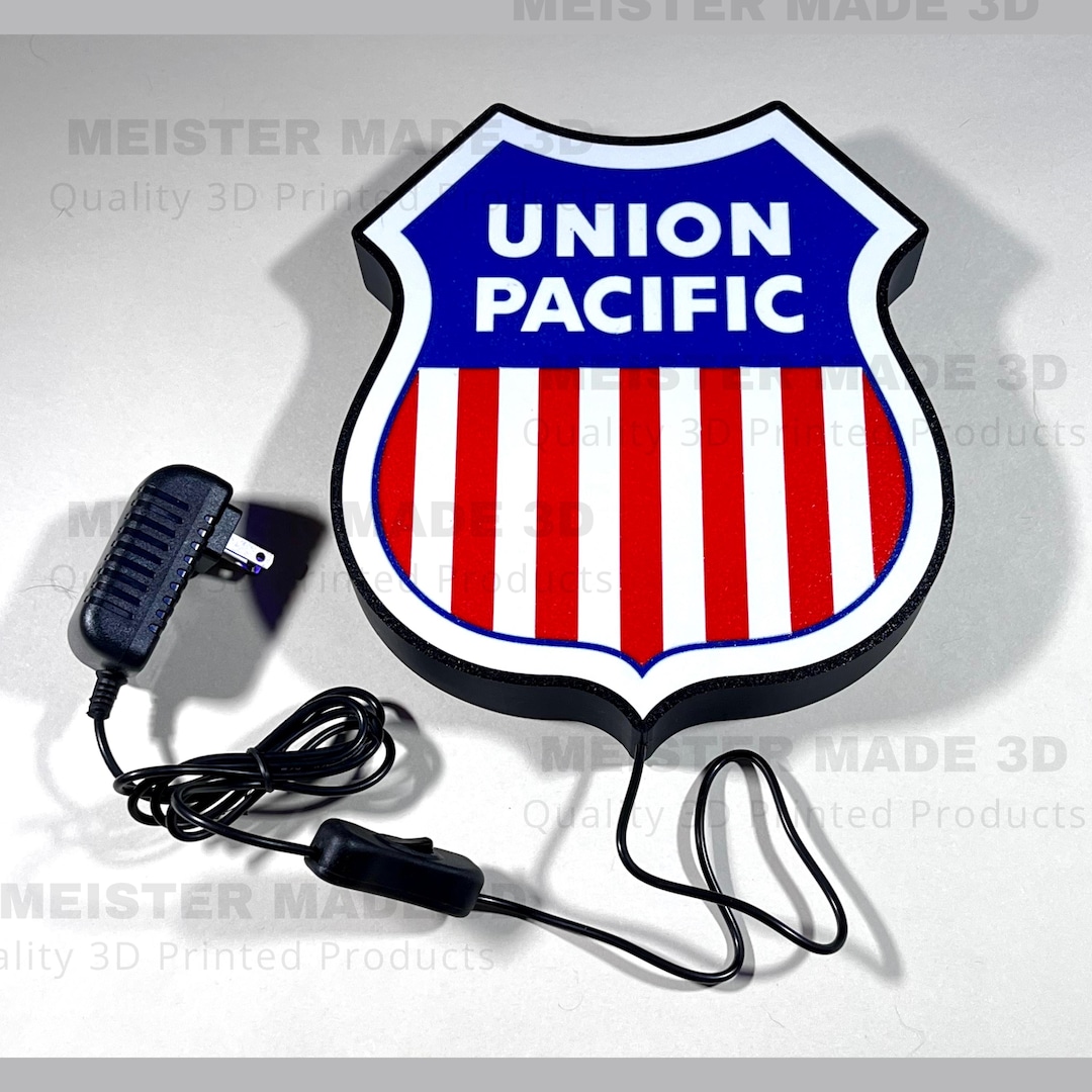 Union Pacific Light up Sign, Train Gifts, Railroad Collector, Railroad ...