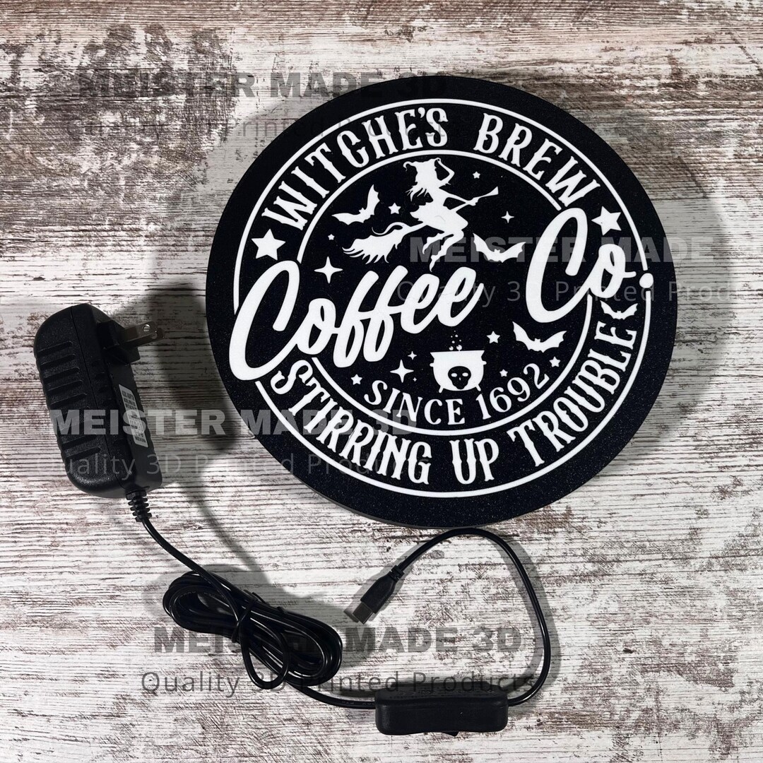 Witches Brew Coffee Co. Color Changing LED Sign, Perfect for Halloween ...